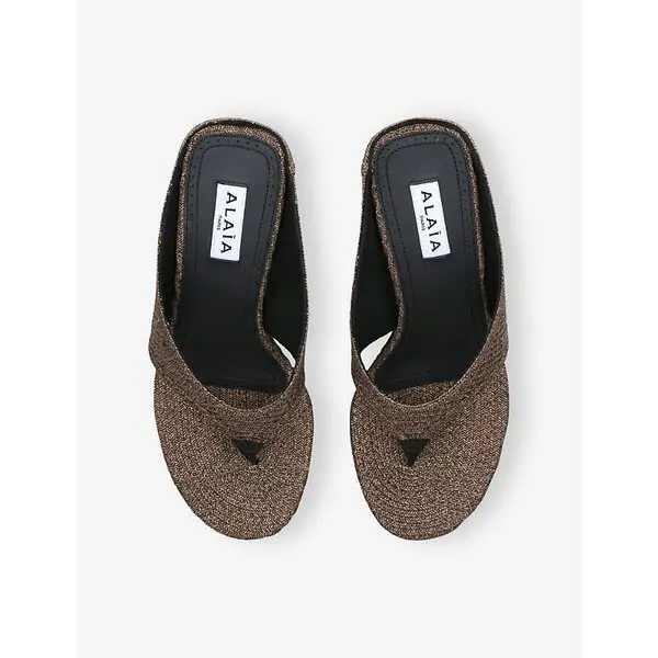 AZZEDINE ALAIA Tong 75 Woven Wedge Heels