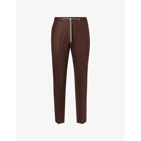 Corneliani Drawstring Straight-leg Wool-blend Trousers