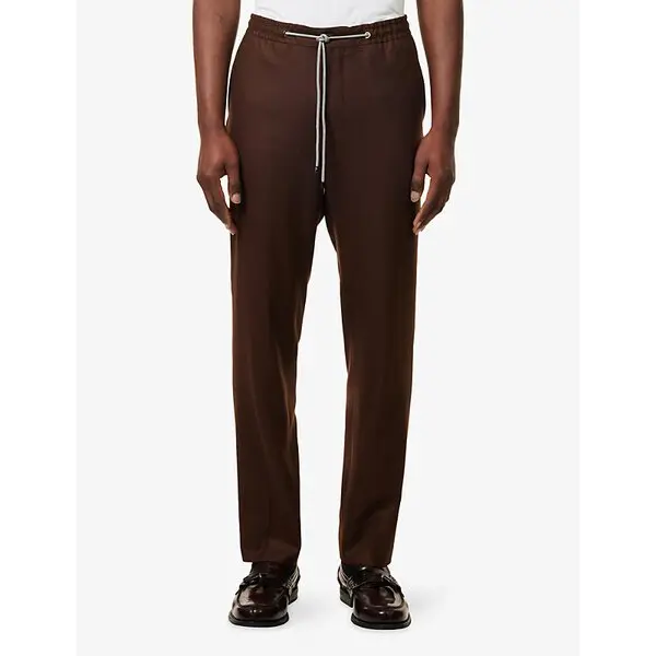 Corneliani Drawstring Straight-leg Wool-blend Trousers
