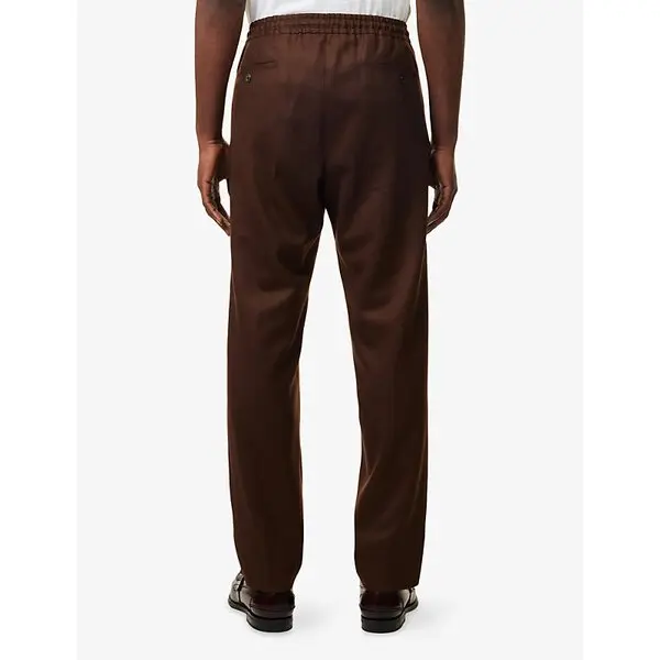 Corneliani Drawstring Straight-leg Wool-blend Trousers