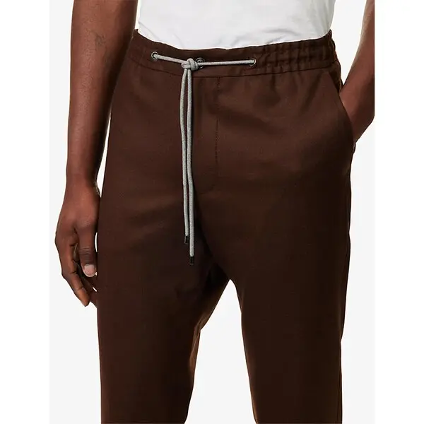 Corneliani Drawstring Straight-leg Wool-blend Trousers
