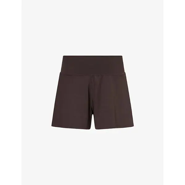 ADANOLA Studio Side Split Woven Shorts - Coffee Bean