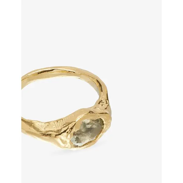 SIMUERO 18ct Vermeil And Amethyst Statement Ring - Gold