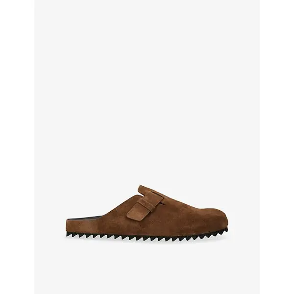 Officine Creative Agorà 012 Suede Mules - Dark Brown