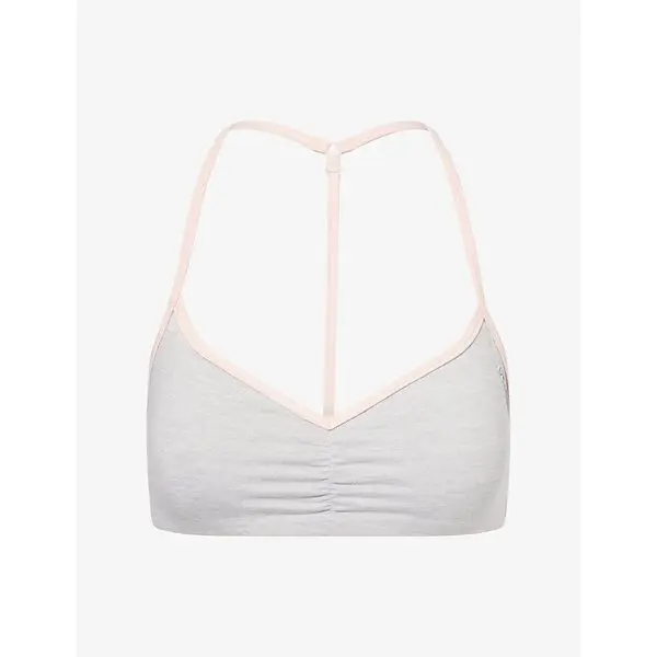 Bo+tee Marl Longing V-neck Sports Bra - Greymarl