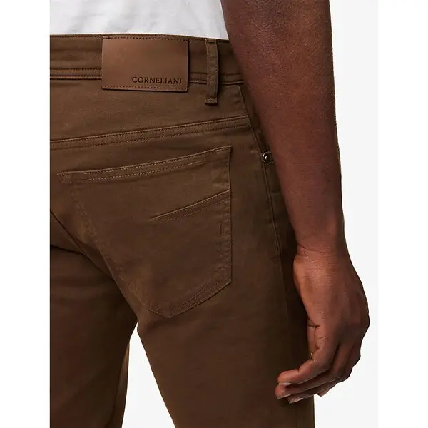 Corneliani Regular-fit Tapered-leg Cotton Chino Trousers