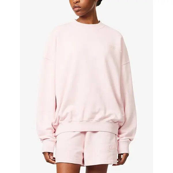 ADANOLA Varsity Applique Washed Cotton Sweatshirt