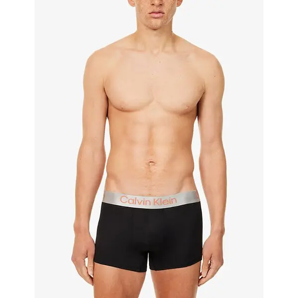 Calvin Klein Brushed Logo-waistband Pack-of-three Trunks