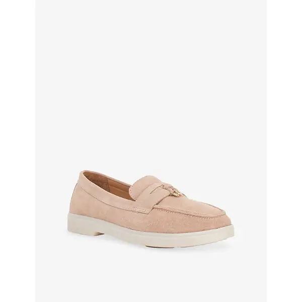 DUNE Suede Loafers With Logo Charm