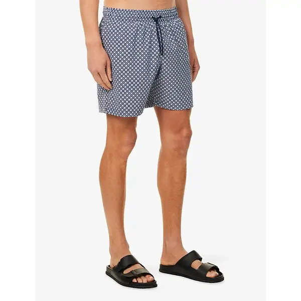 Derek Rose London Geo Cross Printed Swim Shorts
