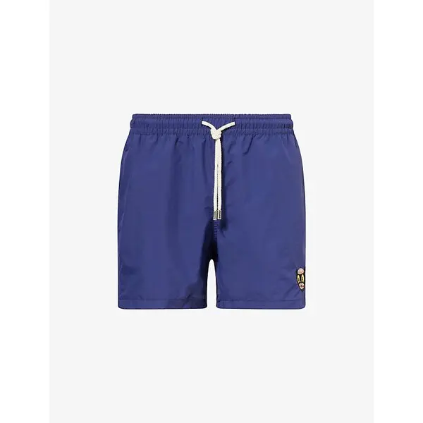 ARRELS BARCELONA Small-cat Embroidered Swim Shorts - Navy