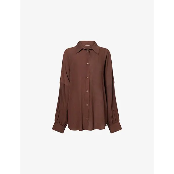 AWAY THAT DAY Maldives Long-sleeve Woven Shirt - Espresso