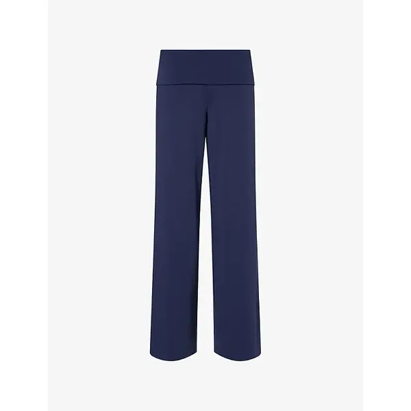 ADANOLA Fold-over Wide-leg Yoga Leggings