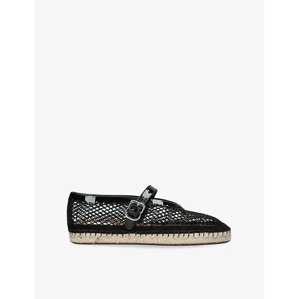 AZZEDINE ALAIA Fishnet Suede Espadrille