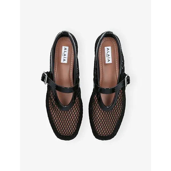 AZZEDINE ALAIA Fishnet Suede Espadrille