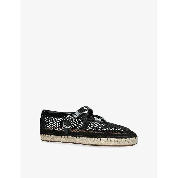 AZZEDINE ALAIA Fishnet Suede Espadrille