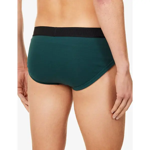 TOM FORD Logo-waistband Stretch-cotton Briefs