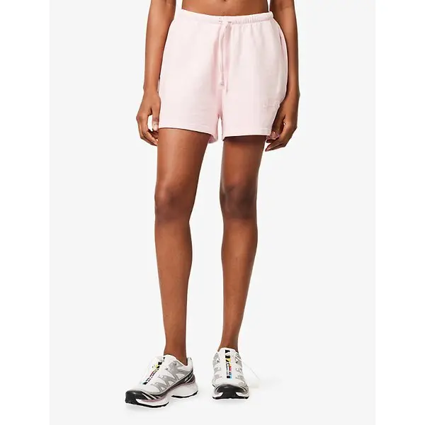 ADANOLA Varsity Applique Washed Cotton Shorts