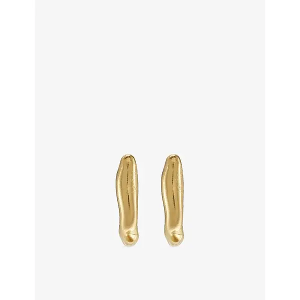 SIMUERO 18ct Yellow Plated Brass Hoop Earrings
