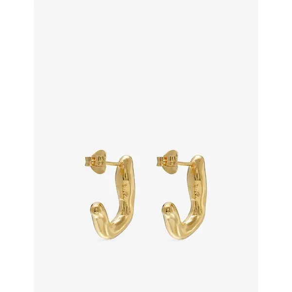 SIMUERO 18ct Yellow Plated Brass Hoop Earrings
