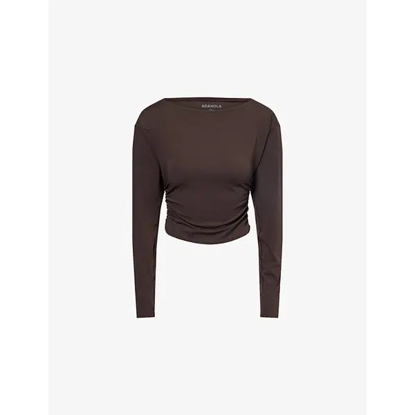 ADANOLA Long-sleeve Stretch-jersey Gathered Top