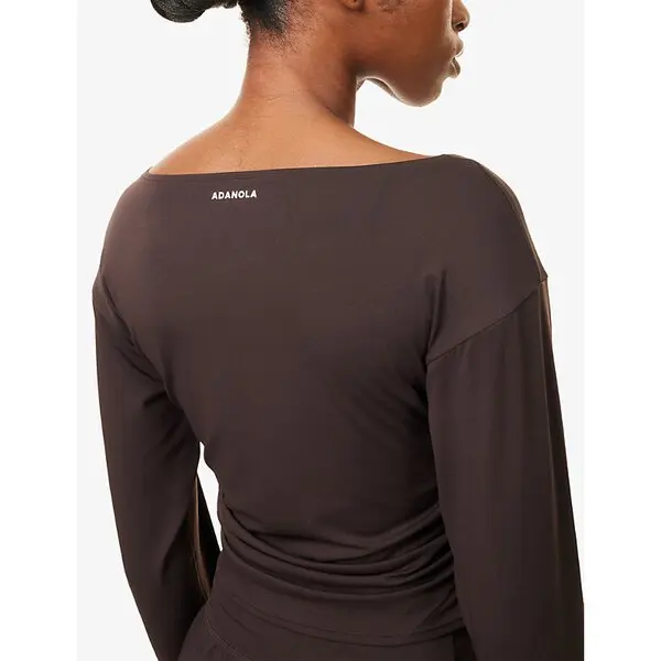 ADANOLA Long-sleeve Stretch-jersey Gathered Top