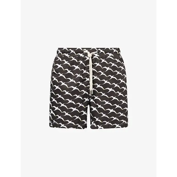 ARRELS BARCELONA Birds Printed Swim Shorts - Black