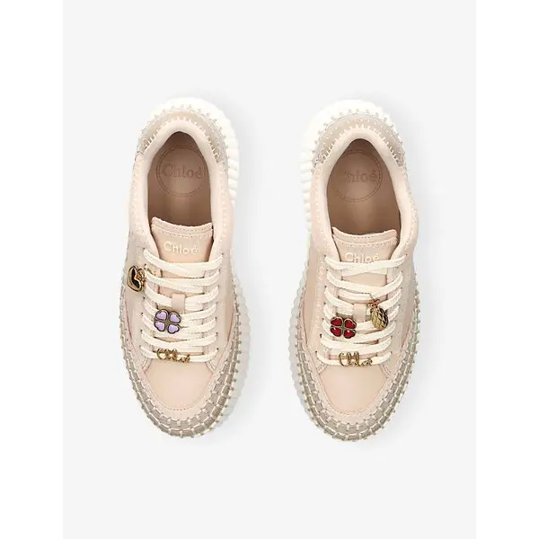 Chloé Nama Logo-charm Leather Trainers