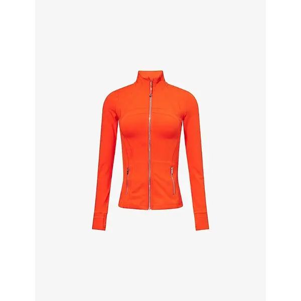 Lululemon Define Nulu Cropped Stretch-woven Jacket - Cherry Ember/mirror Slv
