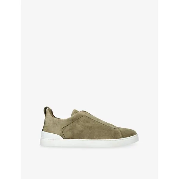 Zegna Triple Stitch Suede Trainers