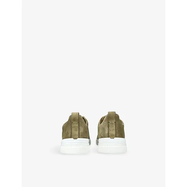 Zegna Triple Stitch Suede Trainers