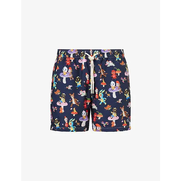 ARRELS BARCELONA Catch The Wind Printed Swim Shorts - Navy