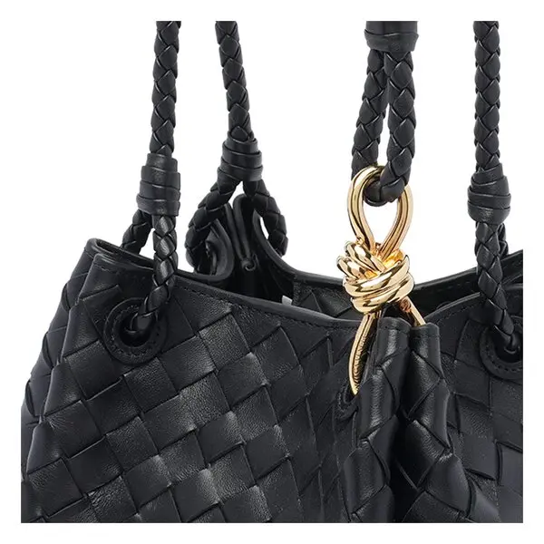 Bottega Veneta Parachute Small Woven Leather Bag - Black