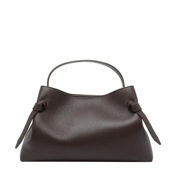 Yuzefi Gyoza Handbag In Pebble Grain Leather - Brown