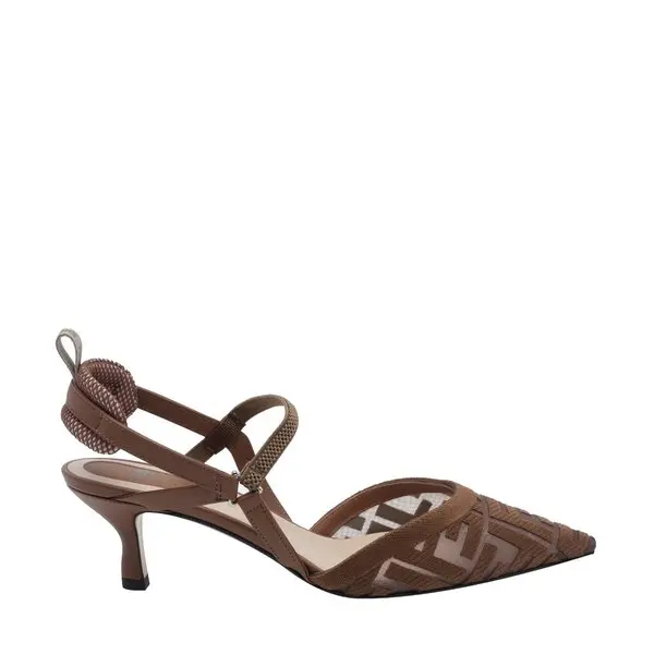 Fendi Colibri Lite Slingback Heels - Brown