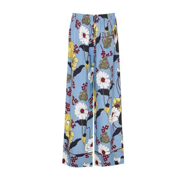 Marni Palazzo Pants With Melodia Print - Blue