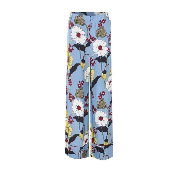 Marni Palazzo Pants With Melodia Print - Blue
