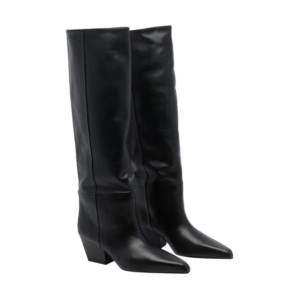 Paris Texas Jane Leather Knee-high Boots - Black