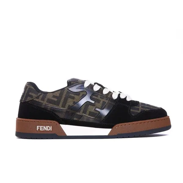 Fendi Match Sneakers With All Over Logo - Black
