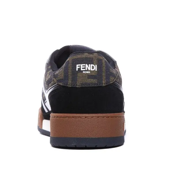 Fendi Match Sneakers With All Over Logo - Black