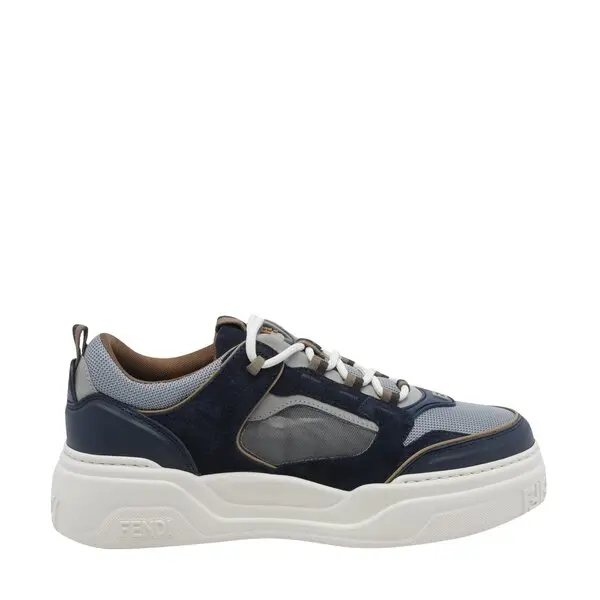 Fendi Force Sneakers With Color Block Detail - Blue