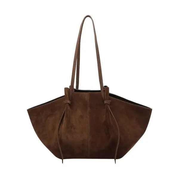 Yuzefi Large Suede Mochi Shoulder Bag - Brown