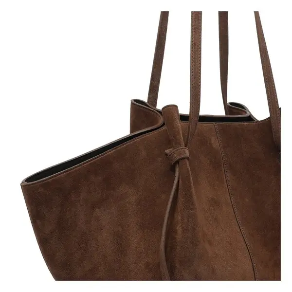 Yuzefi Large Suede Mochi Shoulder Bag - Brown