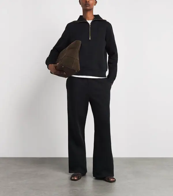 Harrods Cotton Zip-up Funnel Neck Sweater