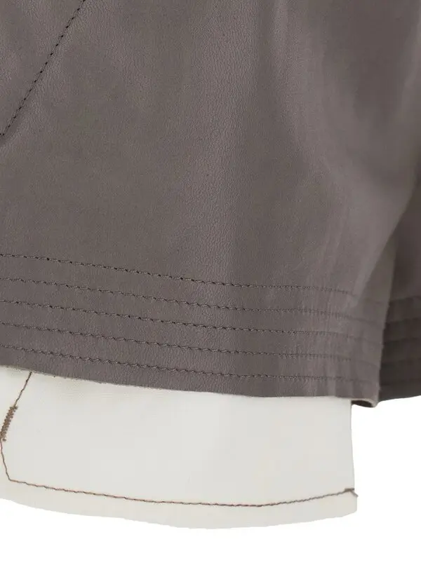 Rick Owens Fog Ecowear Shorts With Drawstring And Leather Vents - Multicolor