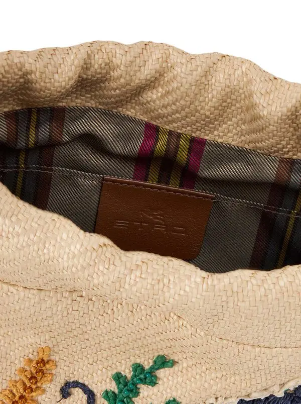 Etro X Tabby Booth Kalispera Raffia Bag With Embroidery And Beads