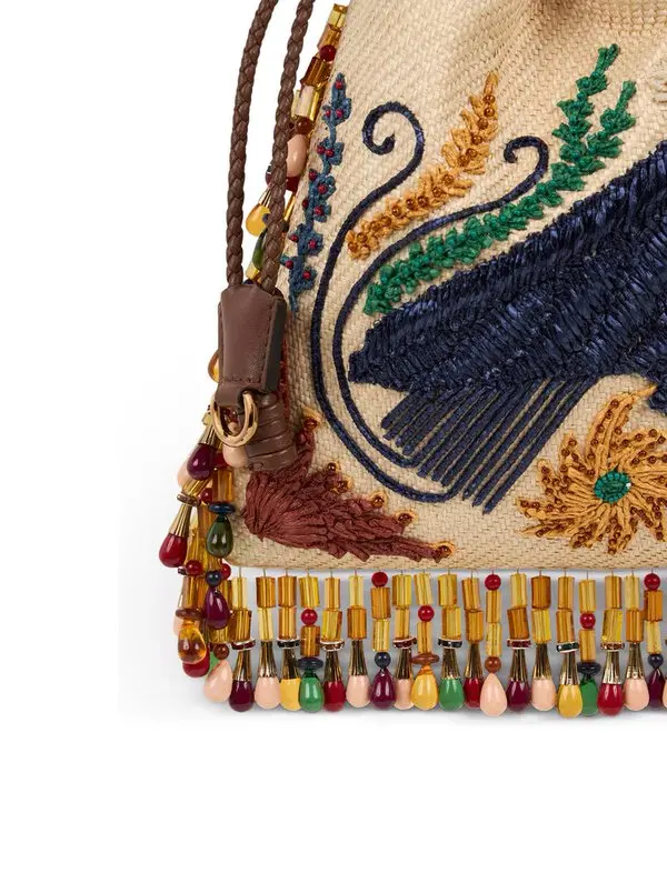 Etro X Tabby Booth Kalispera Raffia Bag With Embroidery And Beads