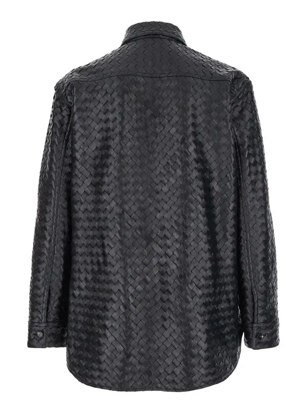 Bottega Veneta Oversized Woven Leather Jacket