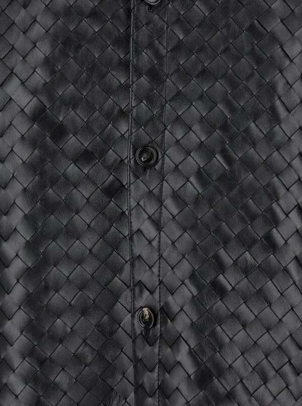 Bottega Veneta Oversized Woven Leather Jacket