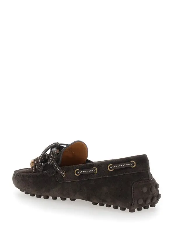 TOD'S Suede Mocassin Loafers With Rounded Toe - Multicolor